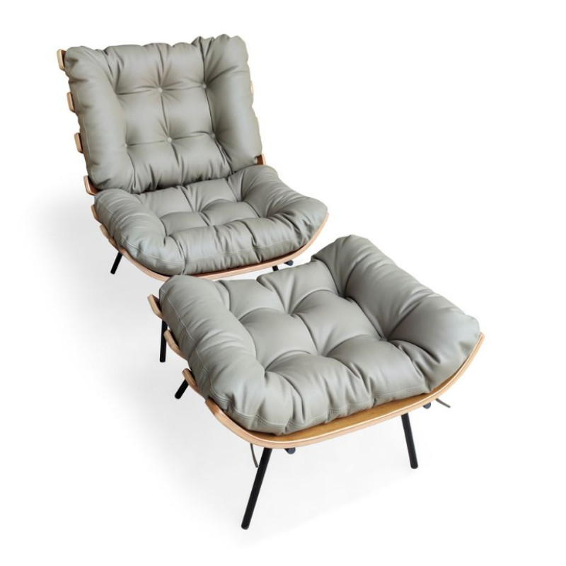 Poltrona Costela com Puff - Design & Mais